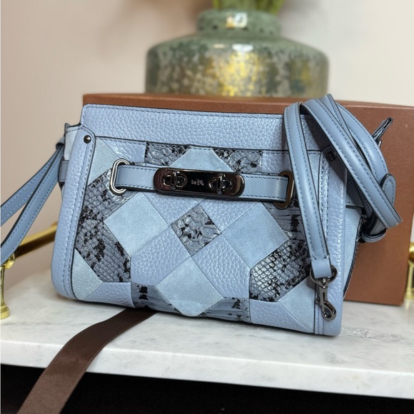 Coach | Bags | Nwt Coach Swagger Crossbodywristlet Blue Handbag | Poshmark